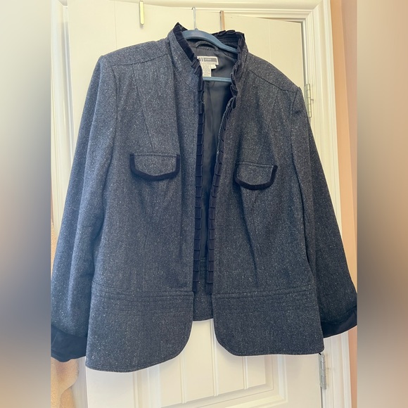 jl studio | Jackets & Coats | Jl Studio 26 W Tweed Navy Velvet Trim ...